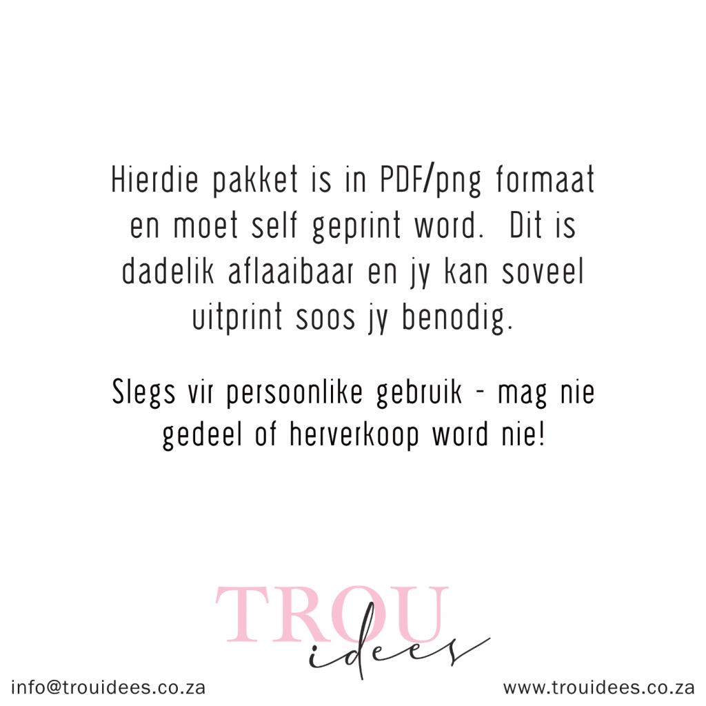 Maaltyd beplanner | Trou Idees