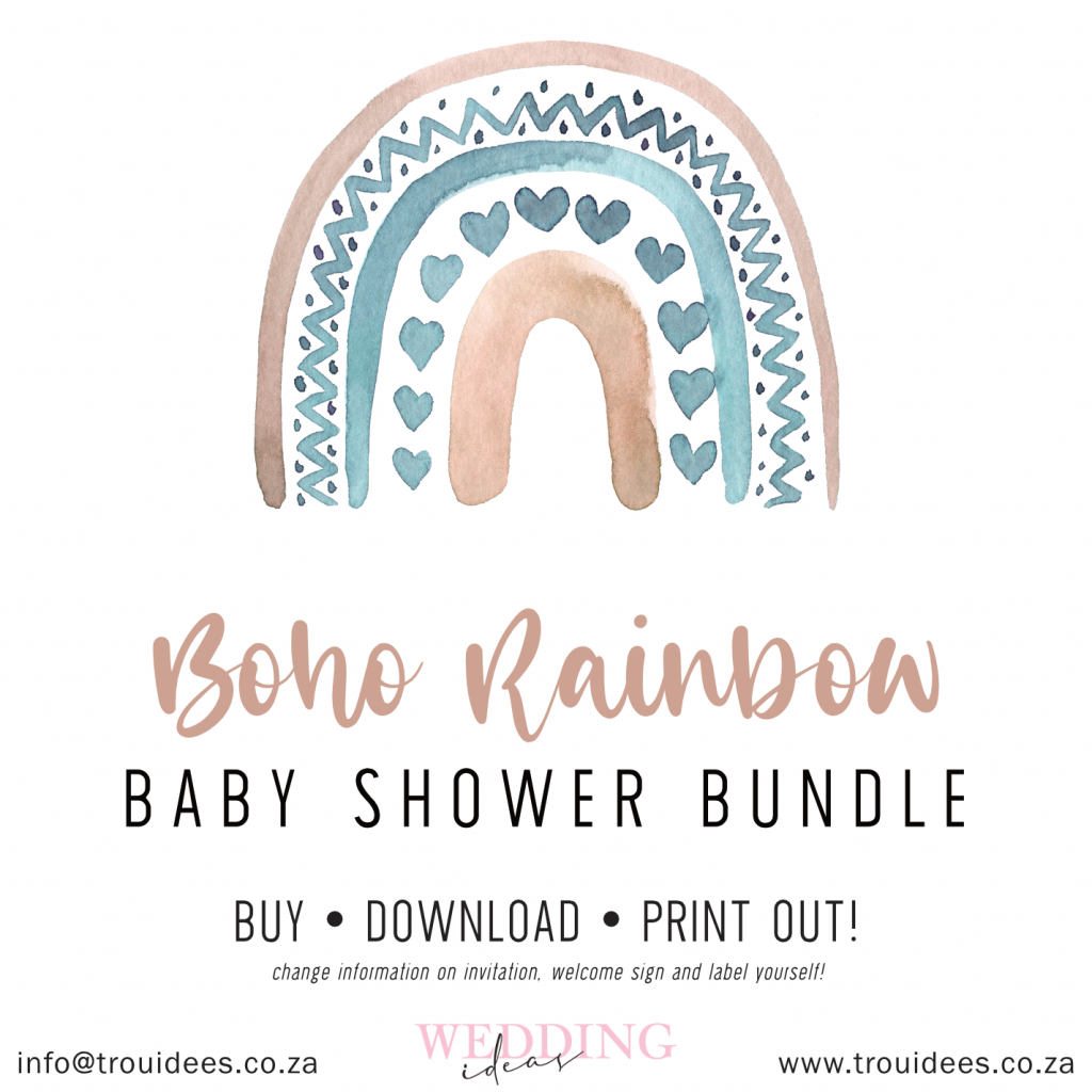 Boho Rainbow (Boy) Baby Shower Stationery | Trou Idees