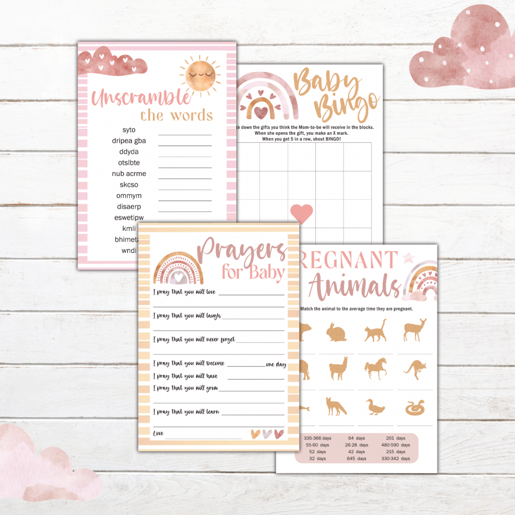 Boho Rainbow (Girl) Baby Shower Stationery | Trou Idees