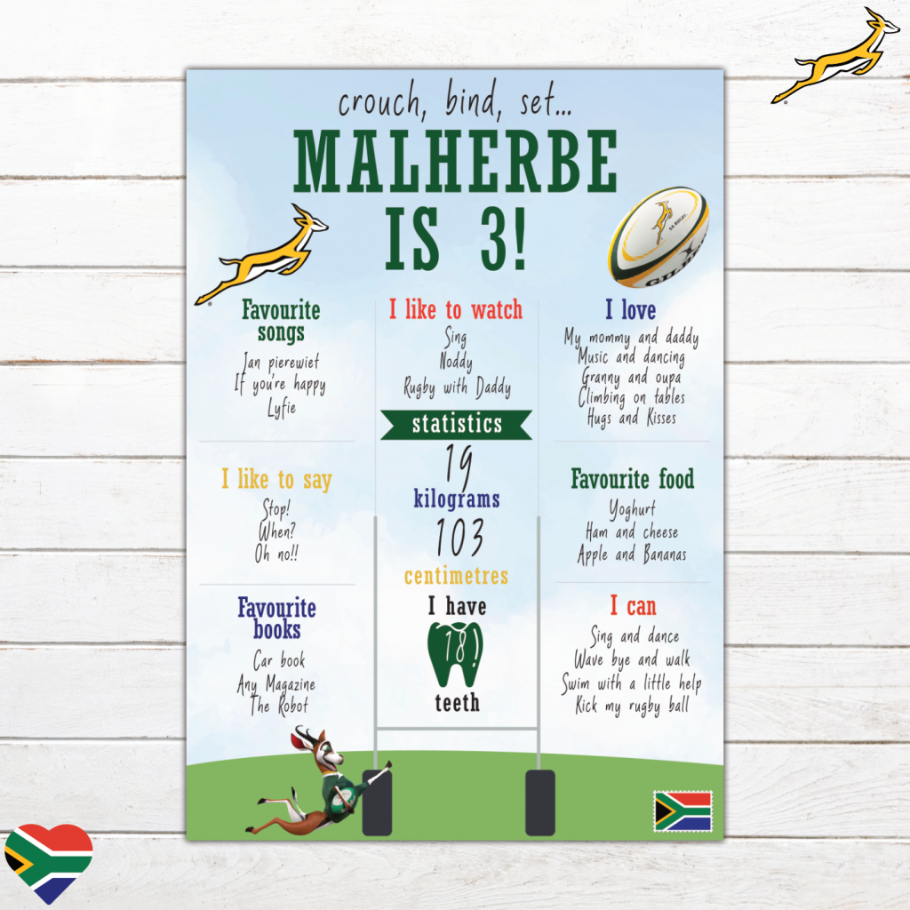 Springboks Children’s Party Stationery – Trou Idees