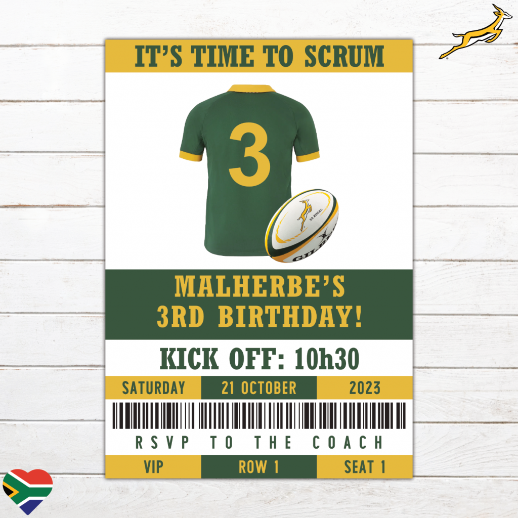 Springboks Children’s Party Stationery | Trou Idees
