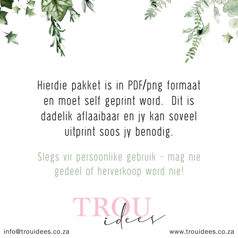 Mini Troubeplanner | Trou Idees